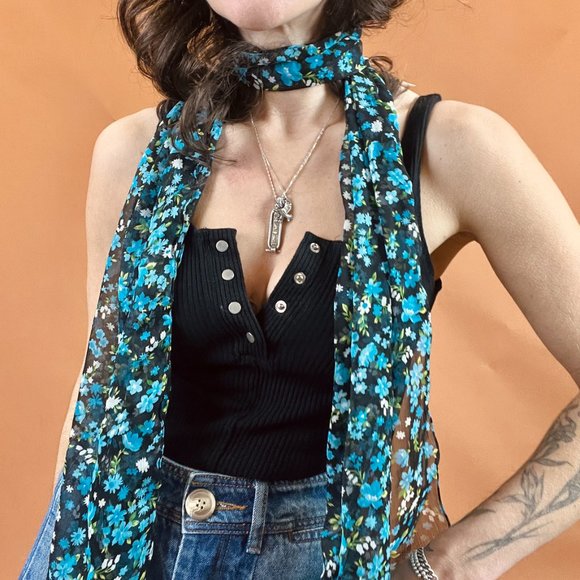 American Vintage | Accessories | Vintage Sheer Ditsy Floral Printed ...